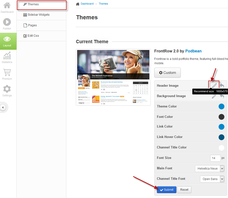 How to Customize my Podbean Podcast Site (Changing the Header and ...